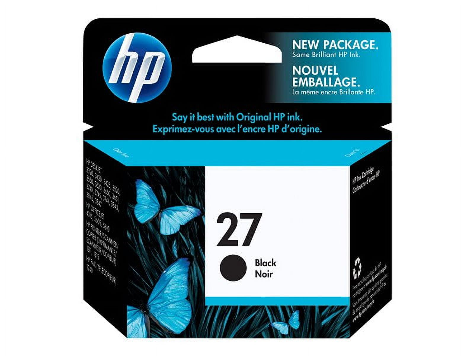HP Original 27 Black Ink Cartridge (C8727AN) for Deskjet, Photosmart ...