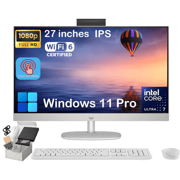 "HP 27"" Touch All-in-One Desktop PC, Intel i5-1235U, 8GB RAM, 1TB SSD ...