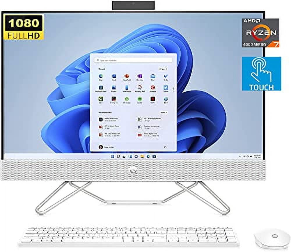 HP 27'' FHD Touchscreen All-in-One Desktop, AMD Ryzen 7 5700U, 16GB RAM ...