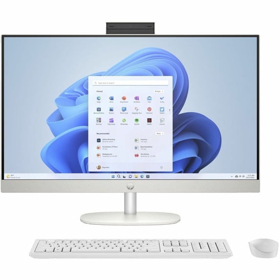 HP 27 Inch All-in-One Computer, Desktop PC, AMD Ryzen 5, 8GB RAM, 512GB ...