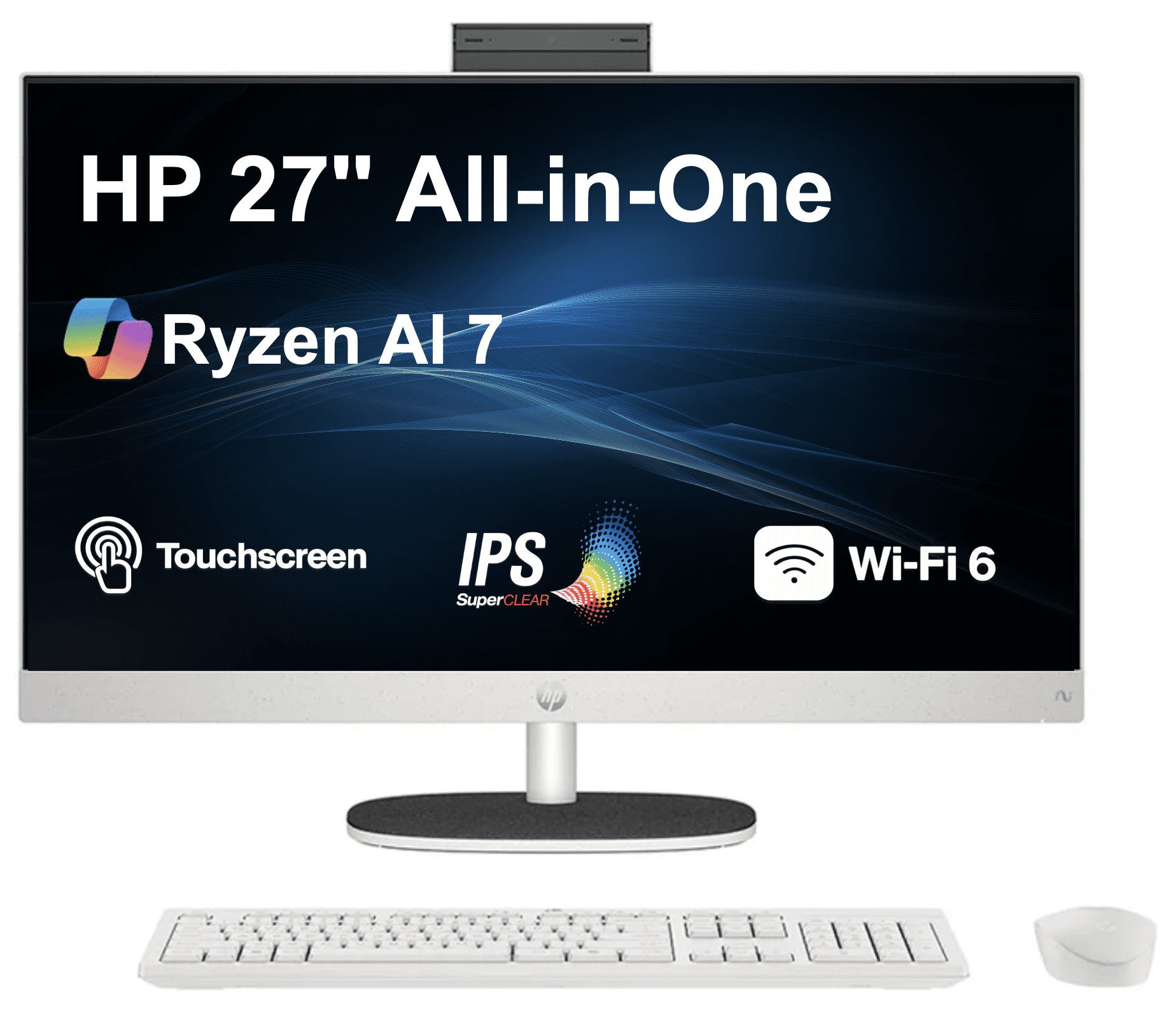 HP 27 HIGH PERFORMANCE All-in-One 27in Touchscreen IPS FHD Display (AMD ...