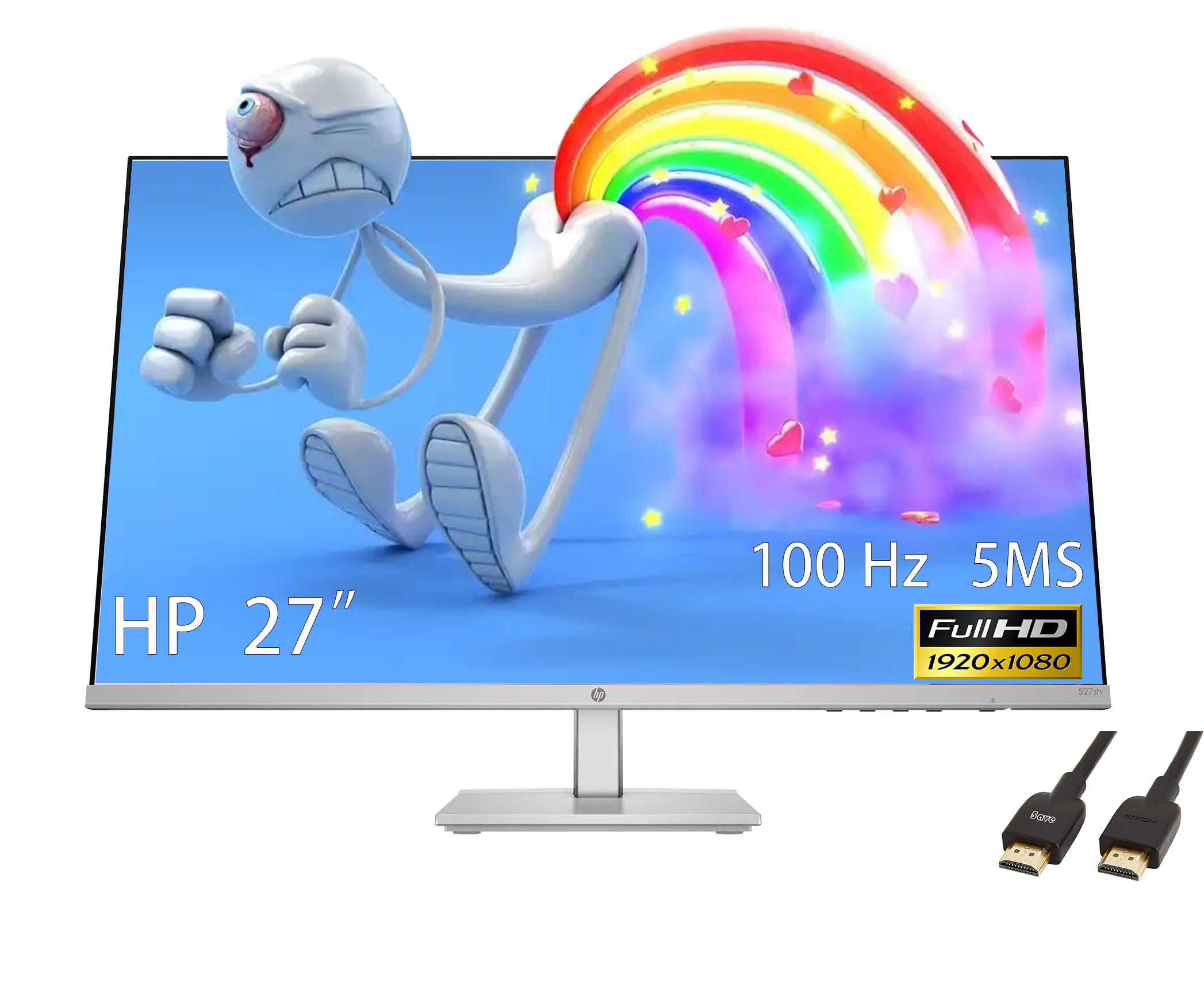 HP 27 Inch LED FHD(1920X1080) IPS Panel Monitor with Adjustable Height ...