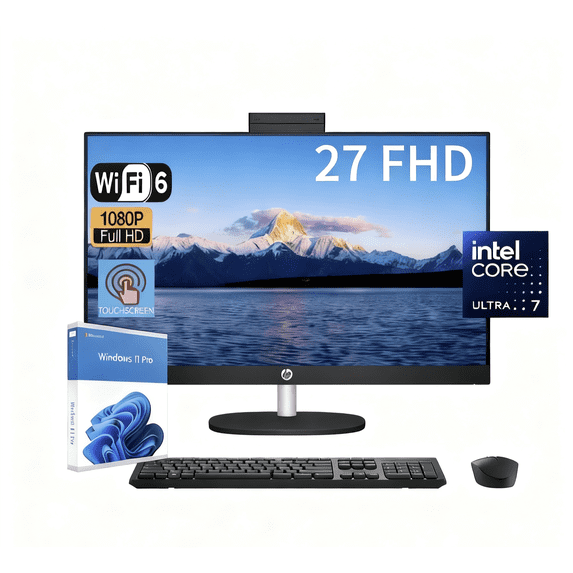 HP 27 Inch All in One Touchscreen Desktop Computer, Intel Ultra 7 155U ...