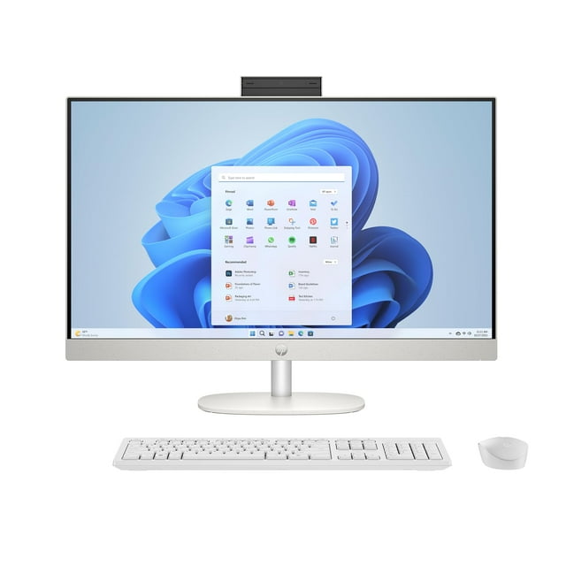 HP 27 inch All-in-One Desktop PC, FHD Display, AMD Ryzen 5 7520U, 8 GB ...