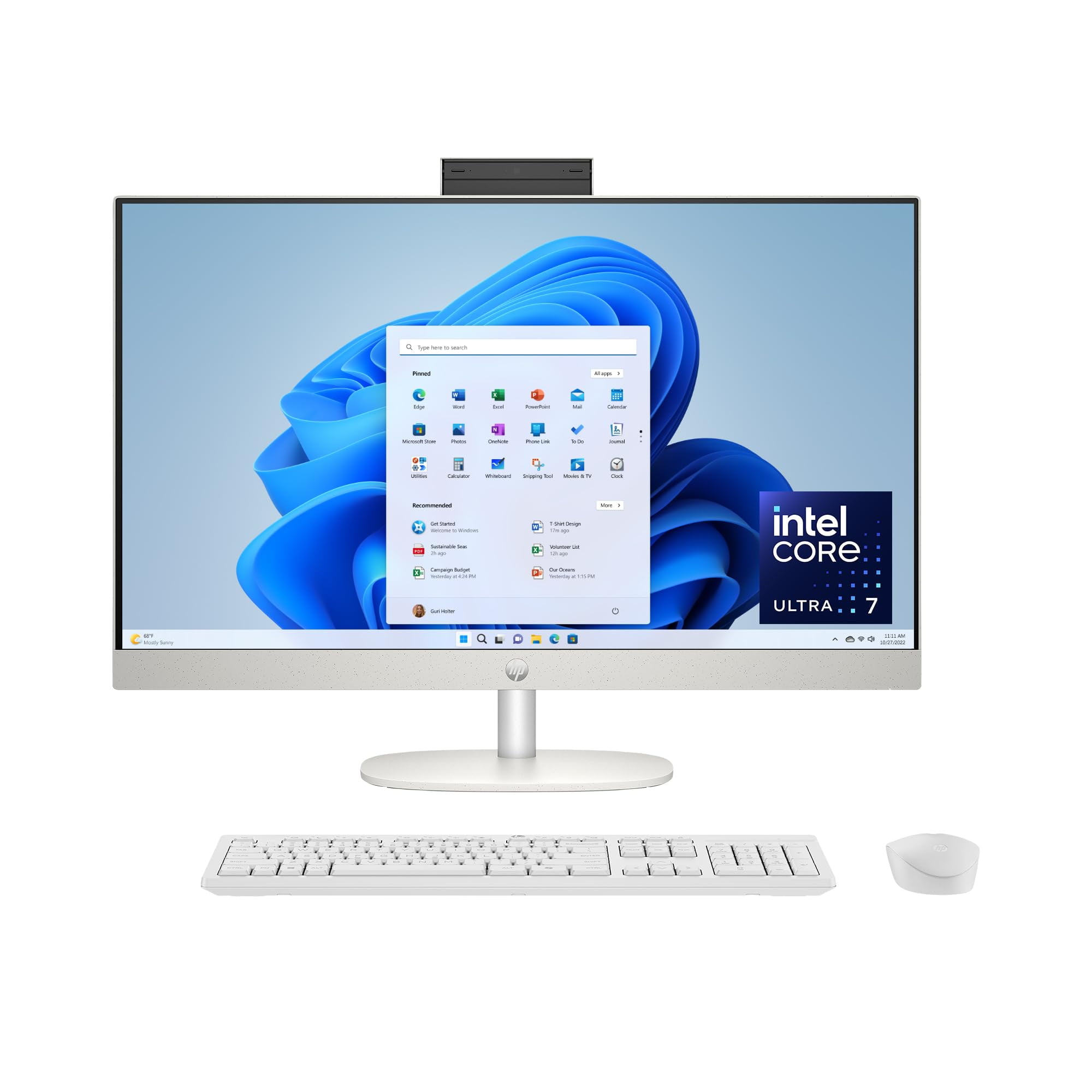 HP 27 inch All-in-One Desktop PC, FHD Touchscreen, Intel Core Ultra 7 ...