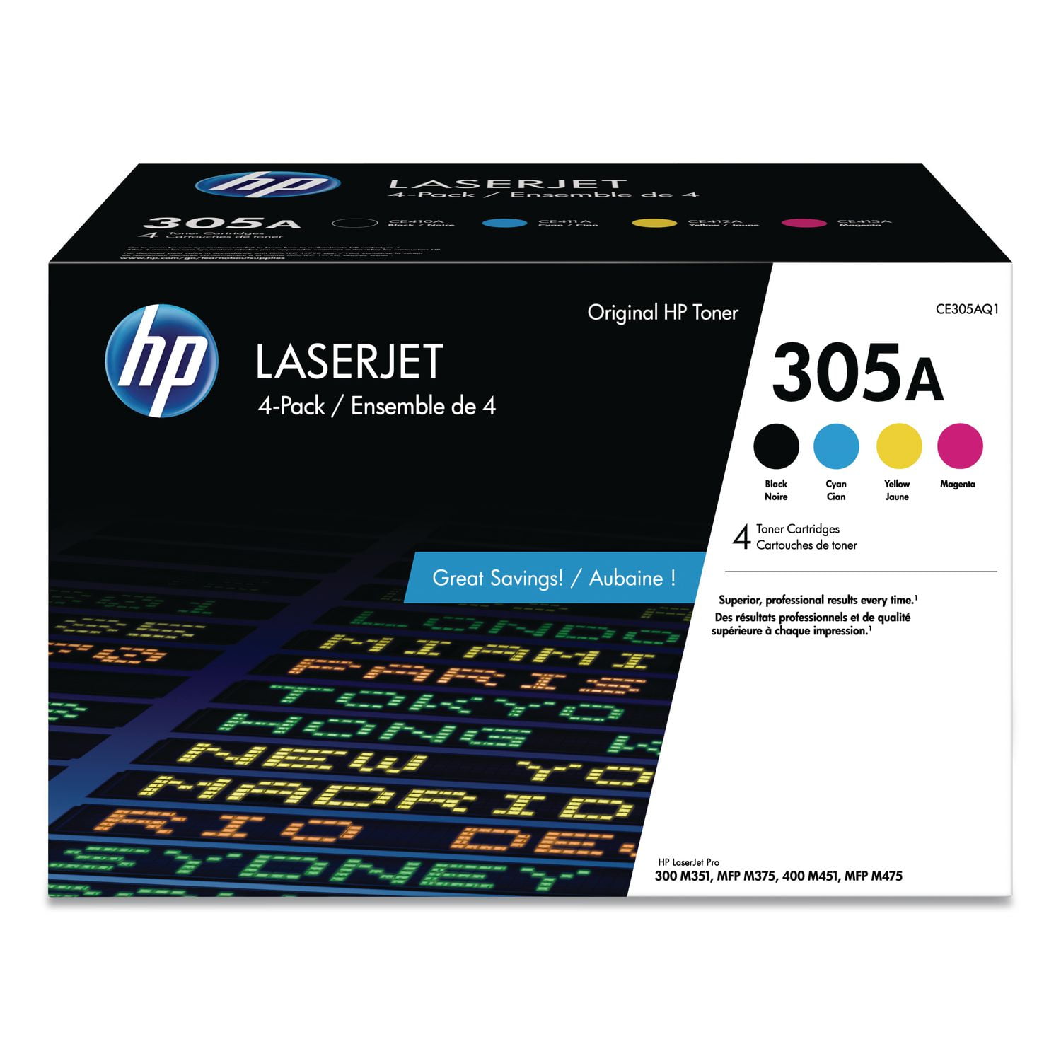 HP LaserJet 305A Toner Cartridge - Black, Cyan, Magenta, Yellow for ...