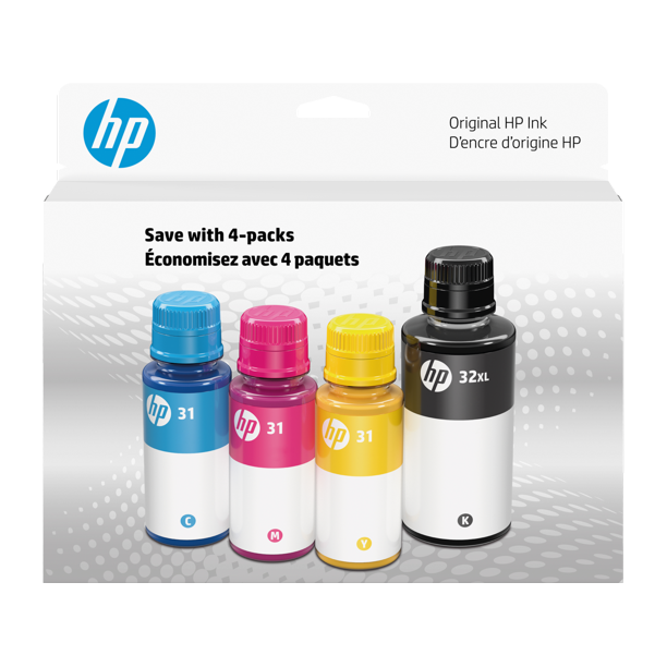 HP 31 CMY/32XL Black Bottled Ink Cartridge, 7E6X7AN - Walmart Business ...