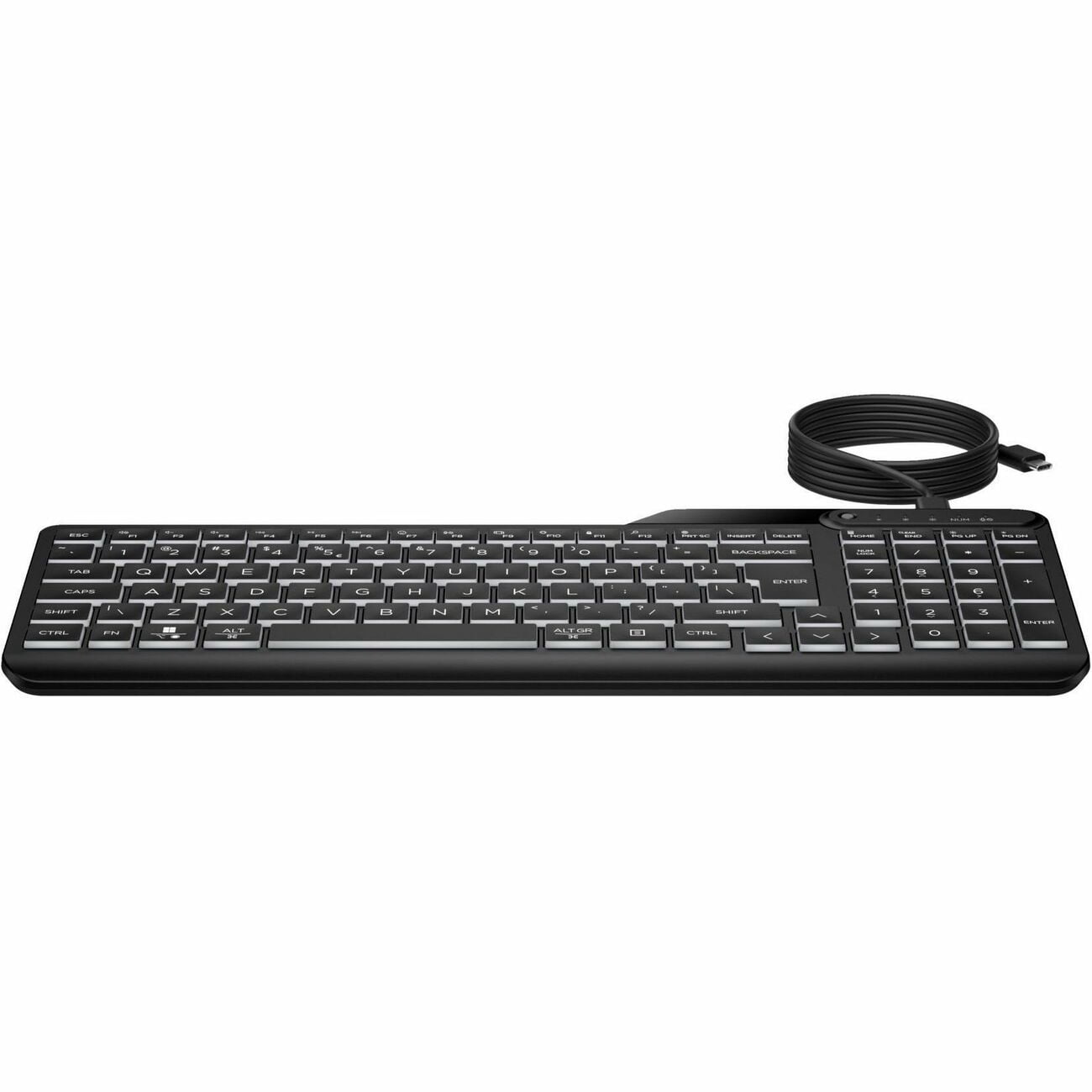 HP 405 Multi-Device Backlit Wired Keyboard (7N7C1UT) - Cable ...