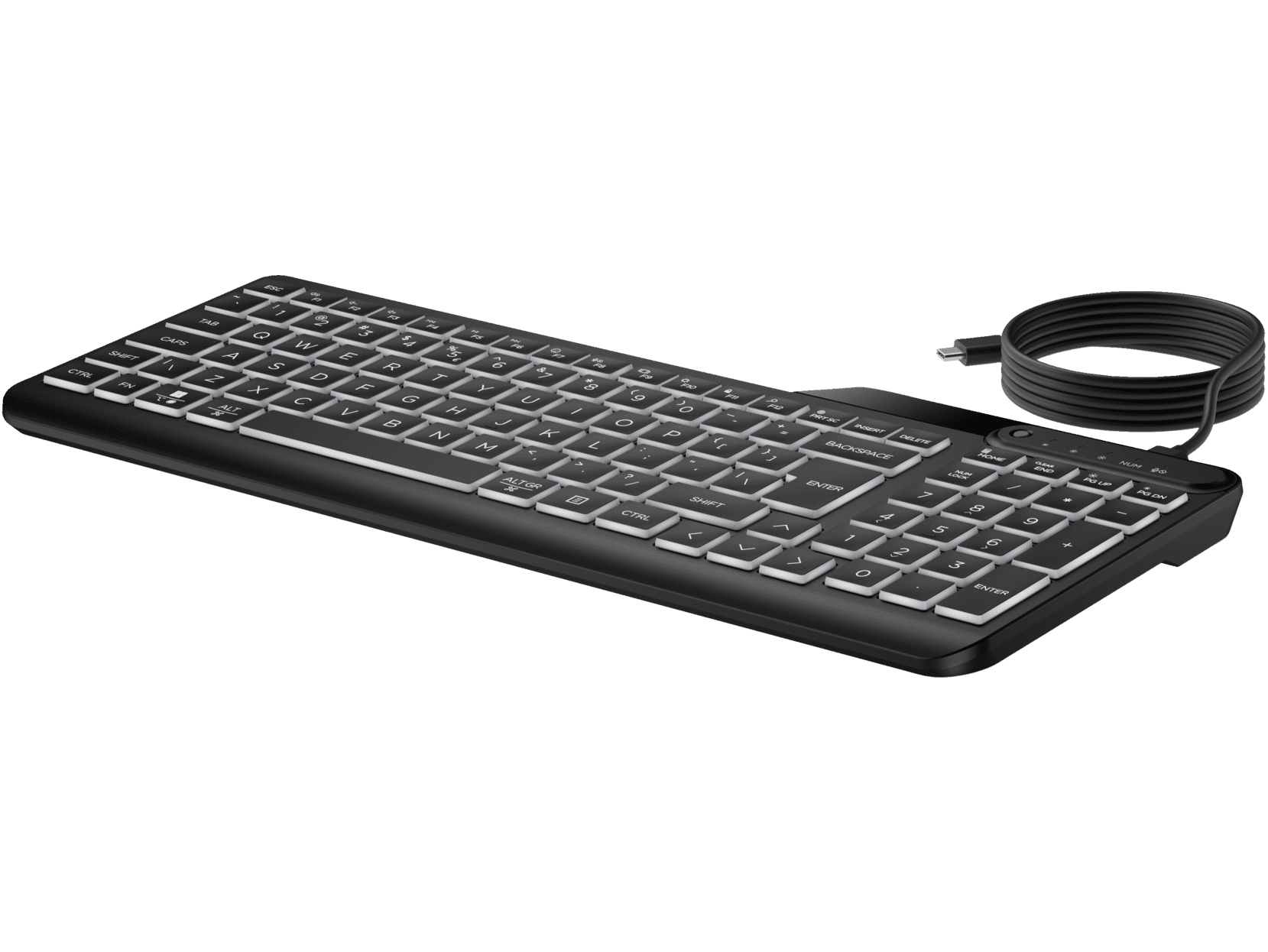 HP 405 Multi-Device Backlit Wired Keyboard - Walmart Business Supplies