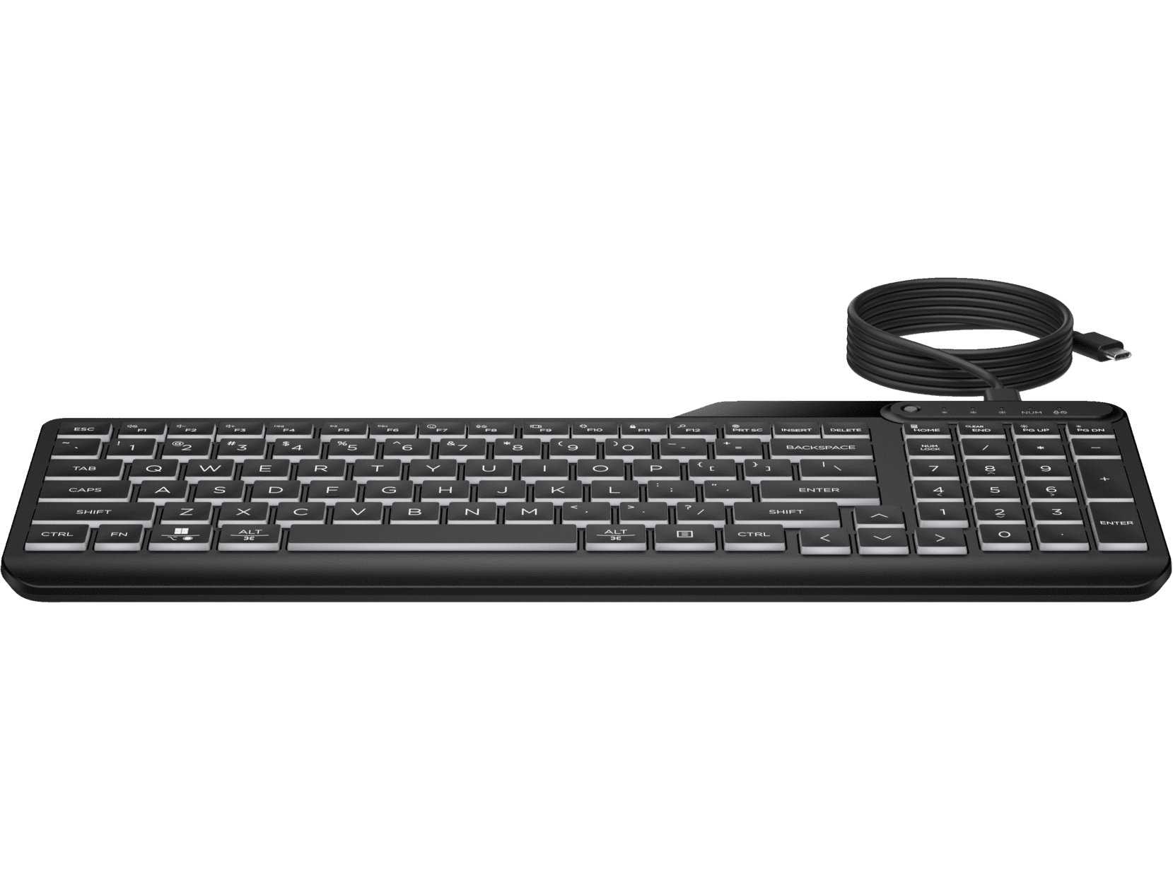HP 405 Multi-Device Backlit Wired Keyboard - Walmart.com