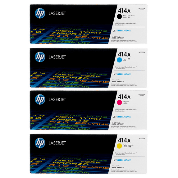 HP 414A Toner Cartridge Set, Black Cyan Magenta Yellow, Color Yield ...