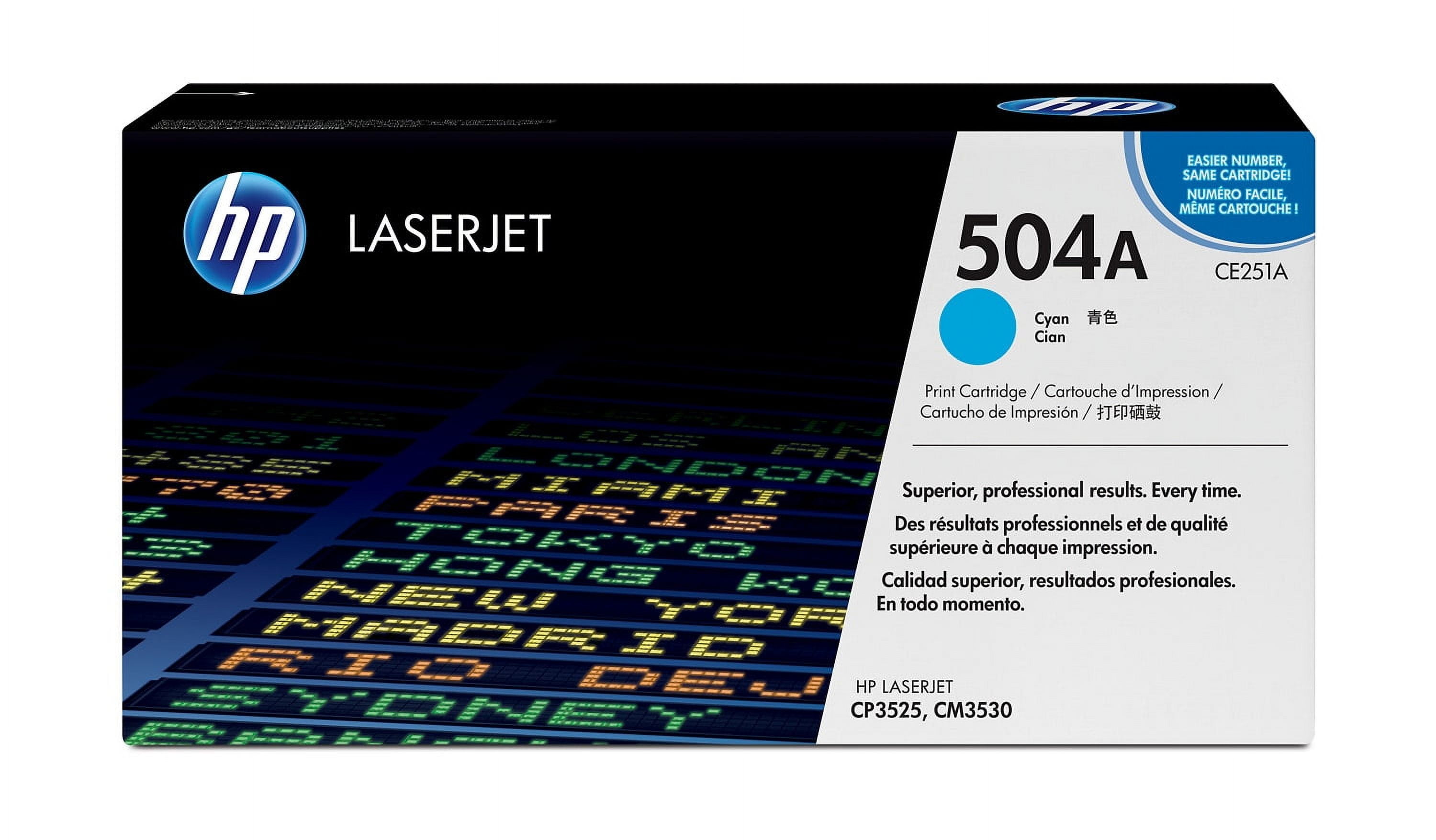 HP 504A Original LaserJet Toner Cartridge, Cyan, for Laser Printer - Walmart.com