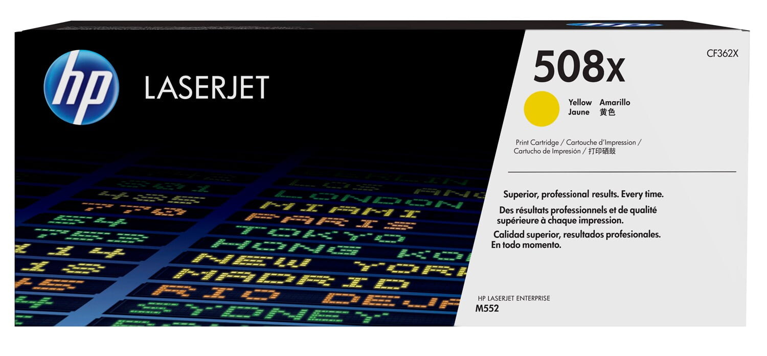 HP 508X High Yield Yellow Original LaserJet Toner Cartridge, ~9,500 ...