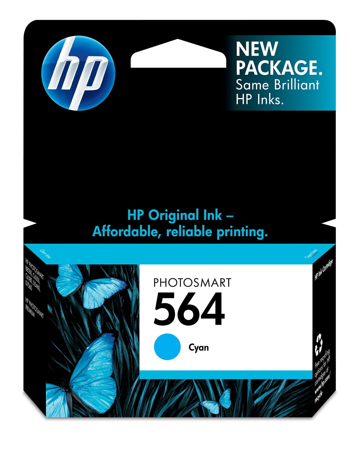 HP 564 Cyan Original Ink Cartridge, ~300 pages, CB318WN#140 - Walmart.com