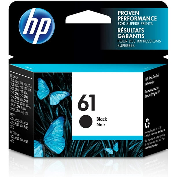 HP 61 Black Ink Cartridge CH561WN, Reliable for Inkjet Printer, 190 ...