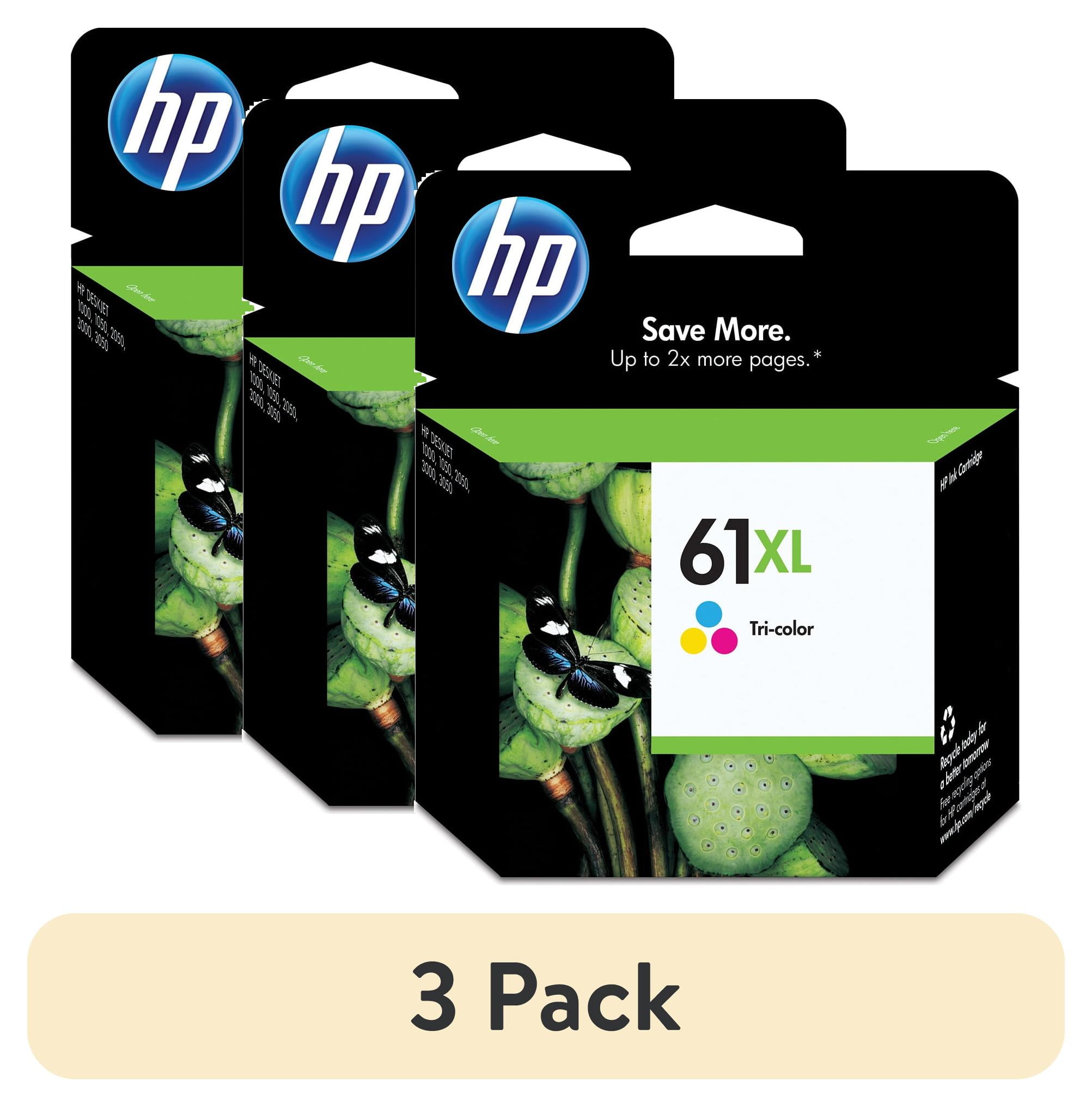 (3 pack) HP 61XL High Yield Tri-color Original Ink Cartridge, ~300 ...