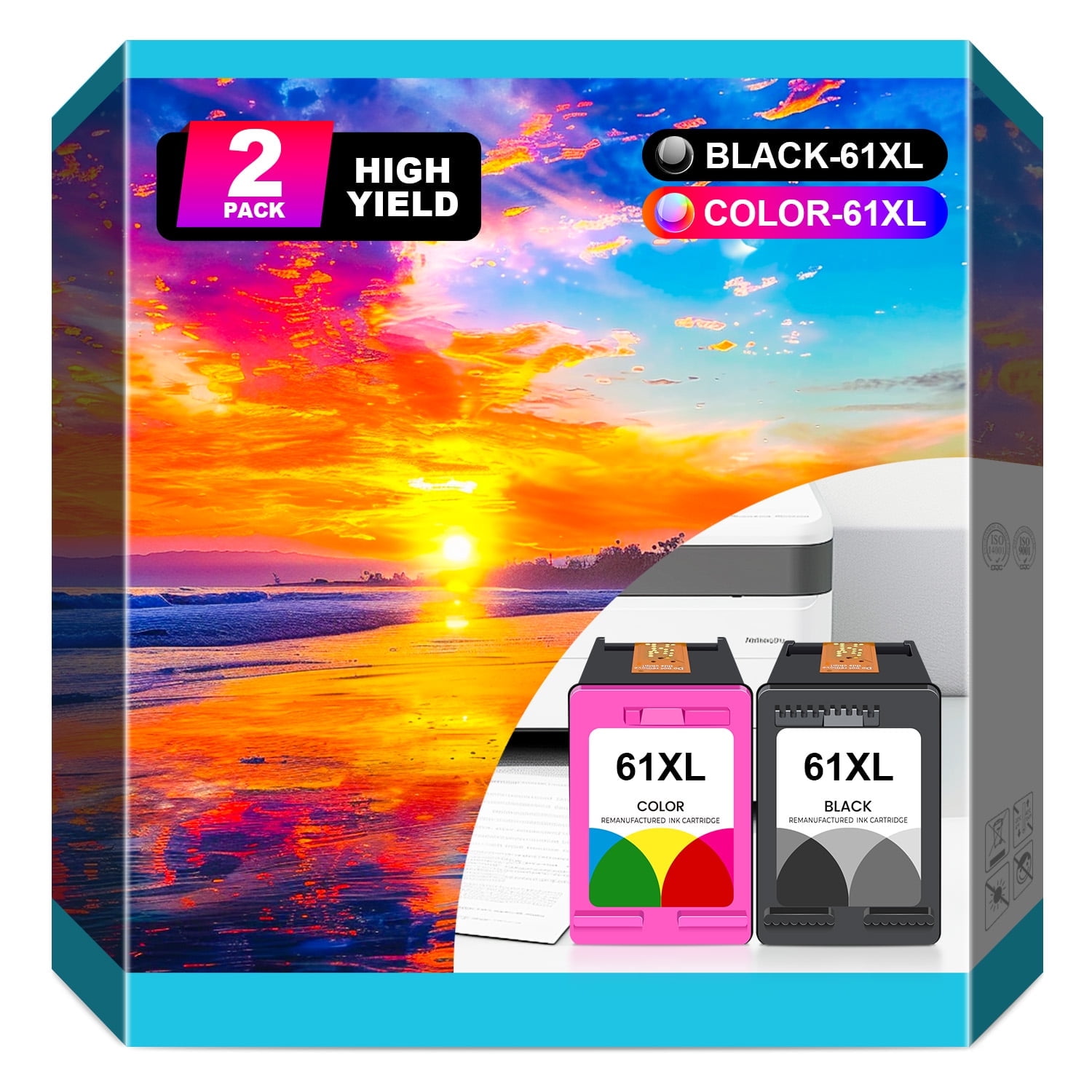 HP 61XL Ink Cartridge Black Color- High Yield, Compatible with HP ...