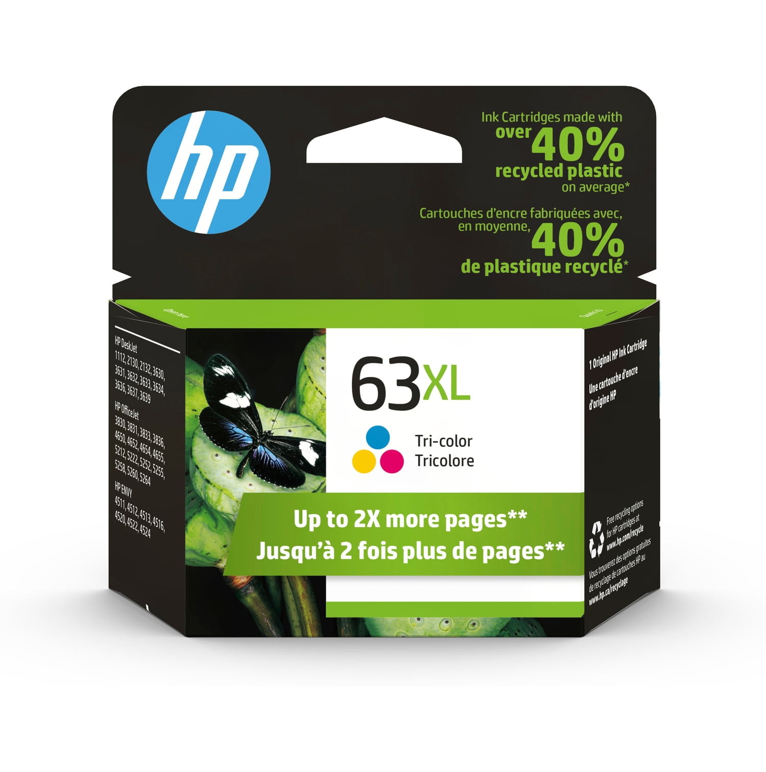 HP 63XL High Yield Tri-color Original Ink Cartridge, ~300 pages, Eco ...