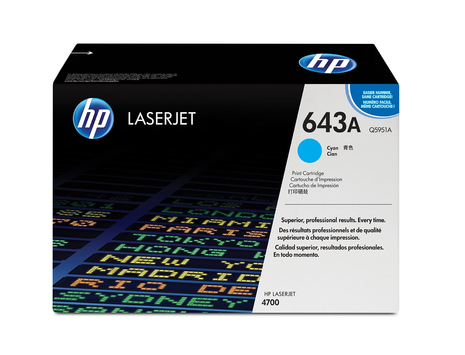 HP 643A Cyan Original LaserJet Toner Cartridge for Laser Printer ...