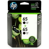 HP 65 Original Black Ink Cartridges (1VU22AN), 2-Pack, Compatible with ...