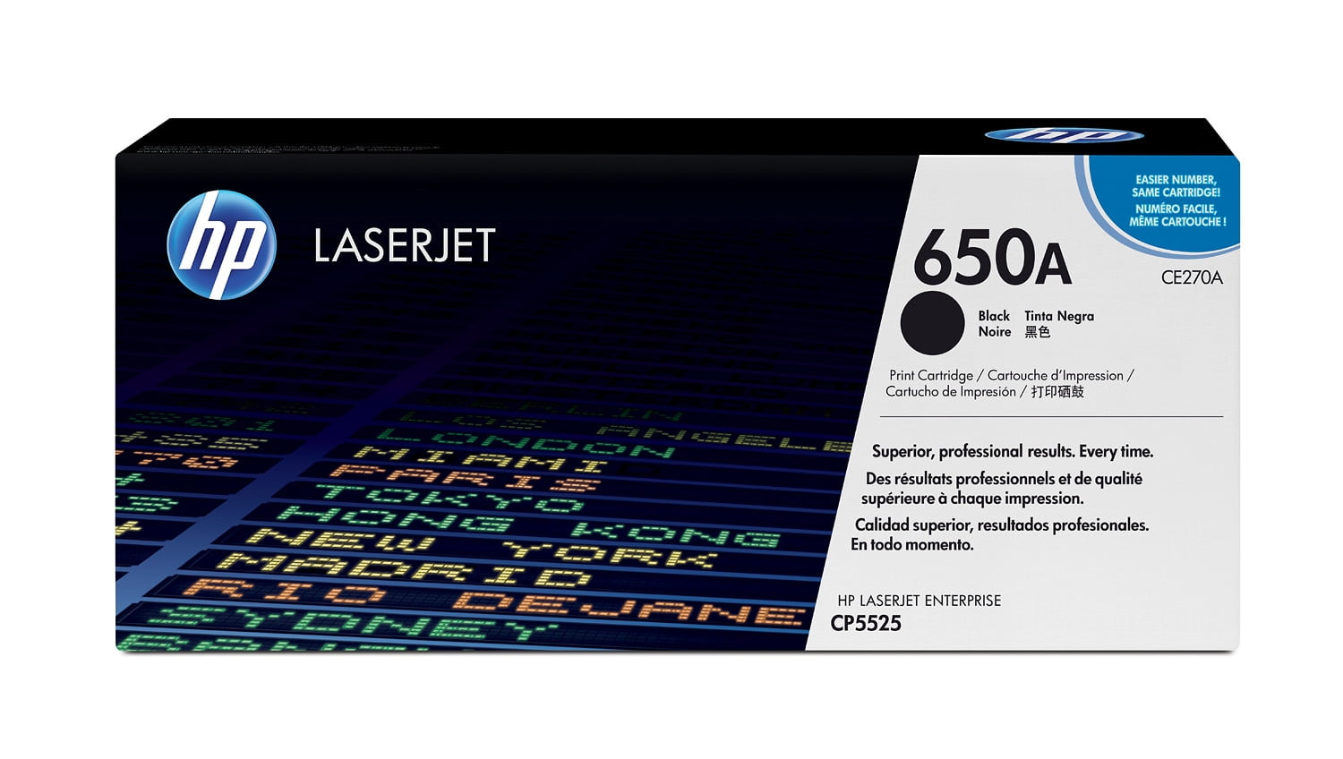 HP 650A Black Original LaserJet Toner Cartridge, ~13,500 pages, CE270A ...
