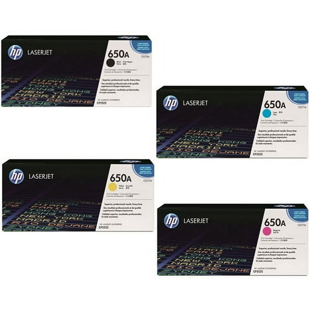 HP 650A Color LaserJet CP5525, M750 4-Color Toner Cartridge Set ...
