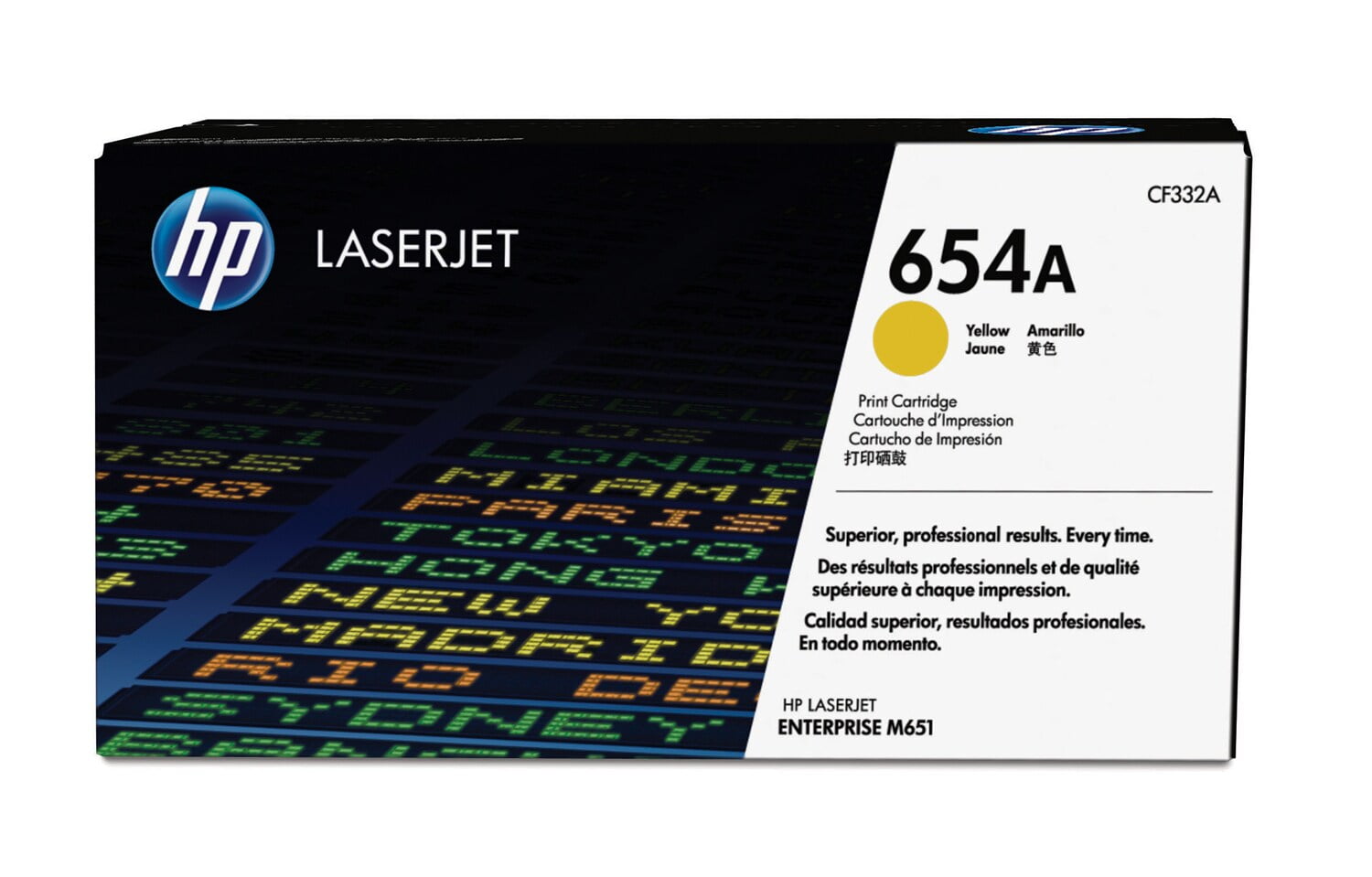 HP 654A Yellow Original LaserJet Toner Cartridge, ~15,000 pages, CF332A ...