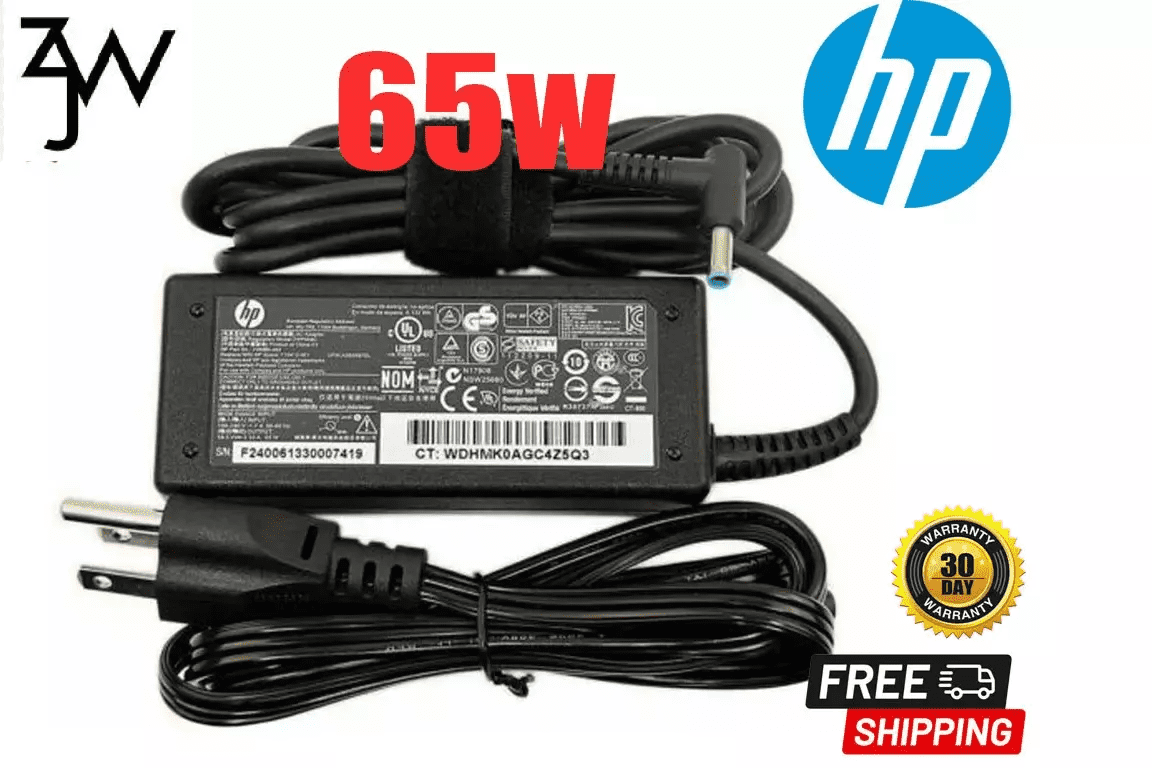 Pre-Owned HP 65W AC Adapter blue tip 19.5V Chromebook 11 Spectre x2 ...