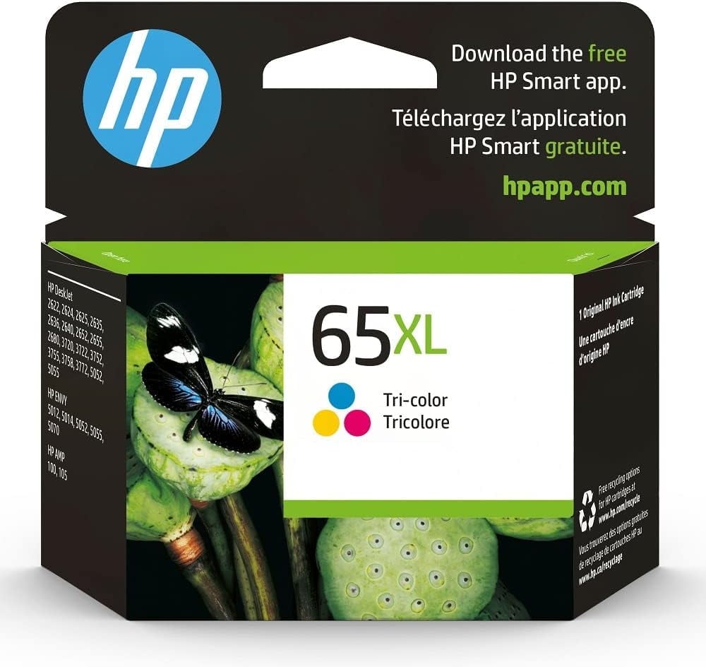 Original 65XL Tri-color Ink Cartridge for HP AMP 100, 130, DeskJet 2625 ...