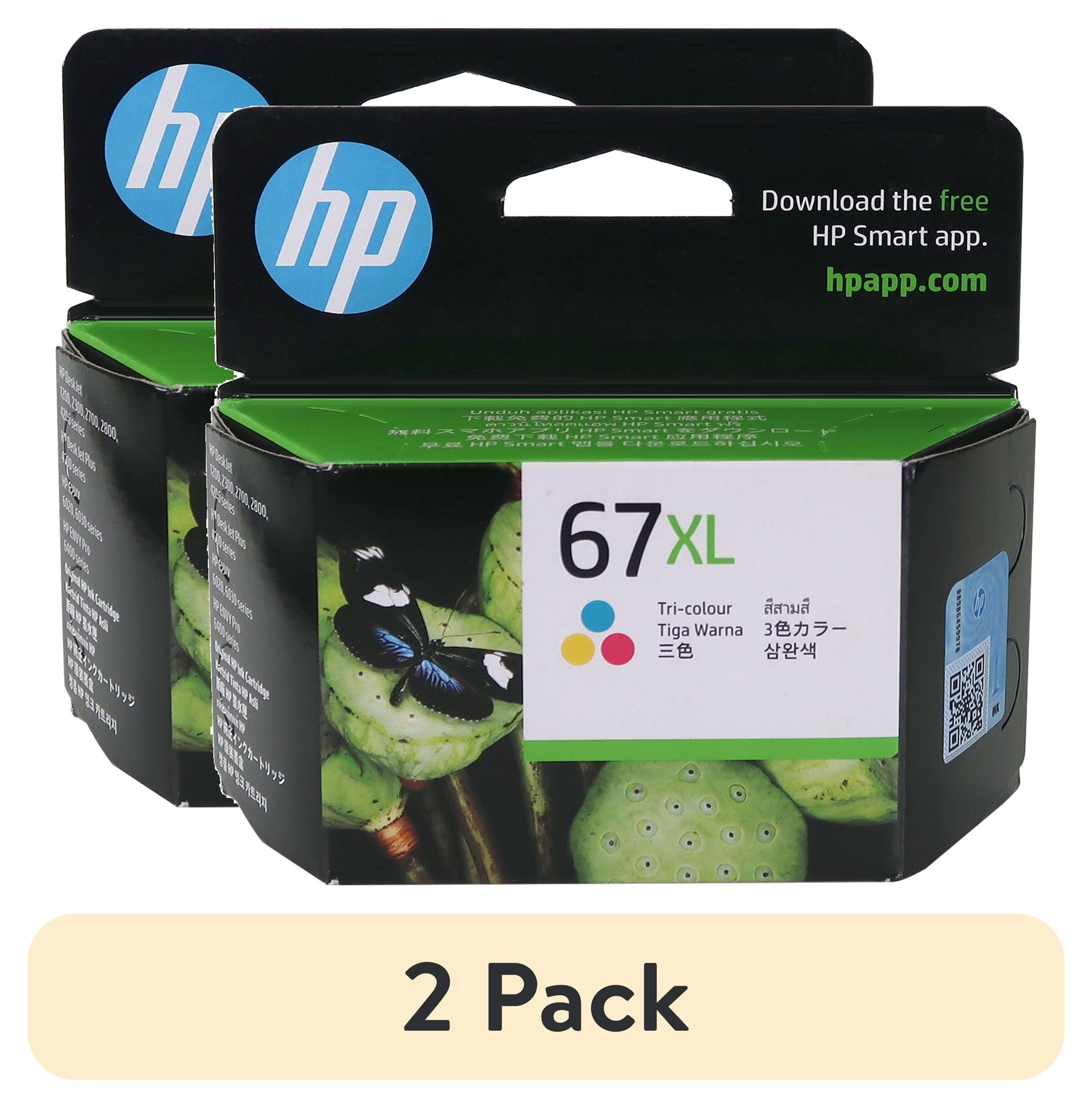 (2 pack) HP 67XL High Yield Ink Printer Cartridge, Tri-Color - Walmart.com