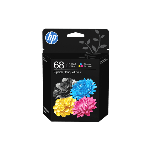 HP 68 2-Pack Black/Tri-color Original Ink Cartridge Combo, 6L6S2TN ...