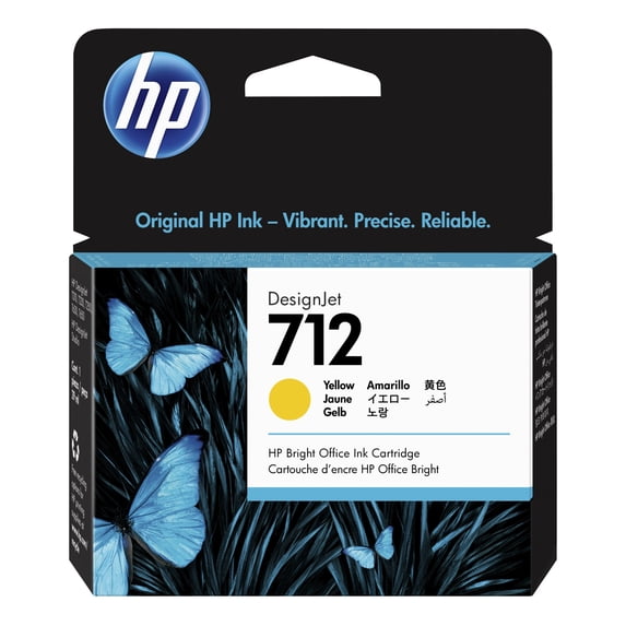 HP 712 3ED69A Original Yellow Ink Cartridge, Bright Office Inks ...