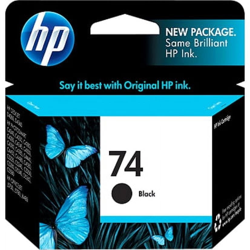 HP 74 Original Inkjet Ink Cartridge, Black Pack, Inkjet - Walmart ...
