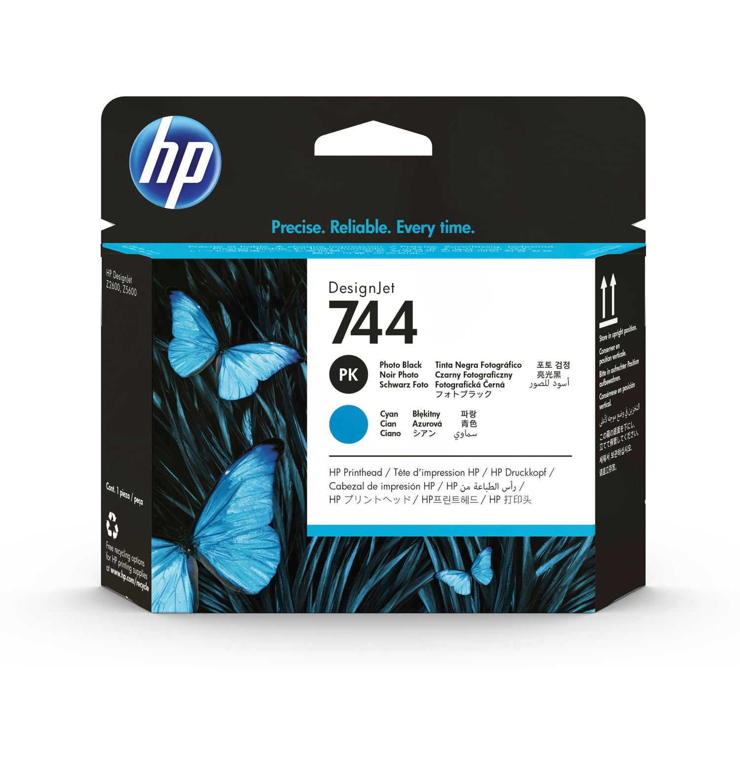 HP 744 Photo Black/Cyan DesignJet Printhead, F9J86A - Walmart.com