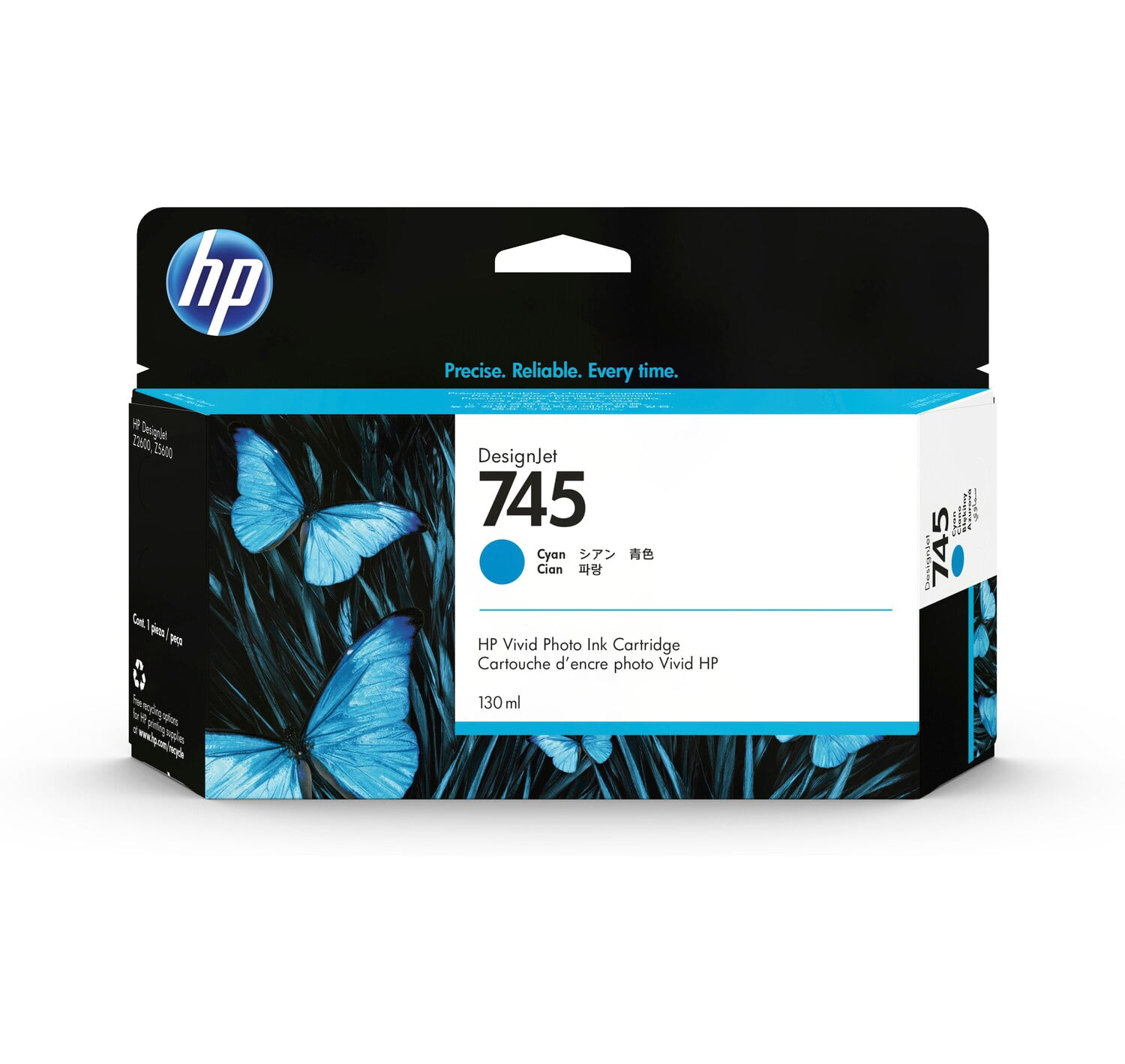 HP 745 130-ml DesignJet Cyan Ink Cartridge, F9J97A - Walmart.com
