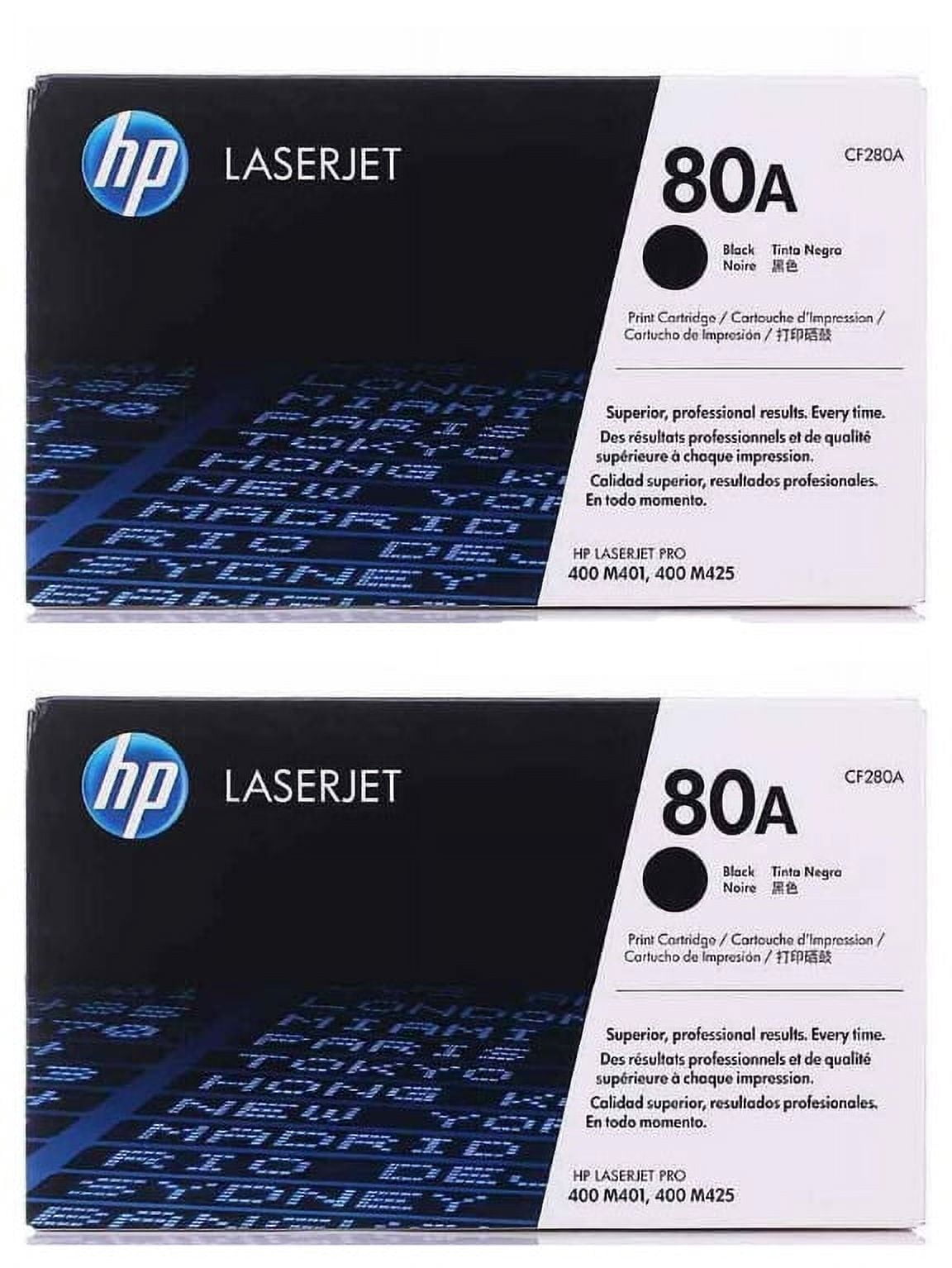 HP 80A Black Original LaserJet Toner Cartridge, 2-Pack (CF280A ...