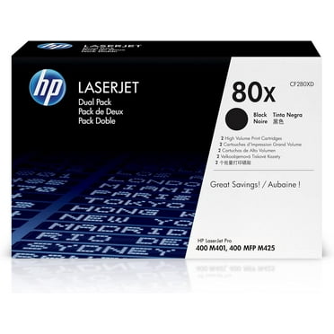HP 80X (CF280X) Black High Yield Original Toner Cartridge 2 Pack ...