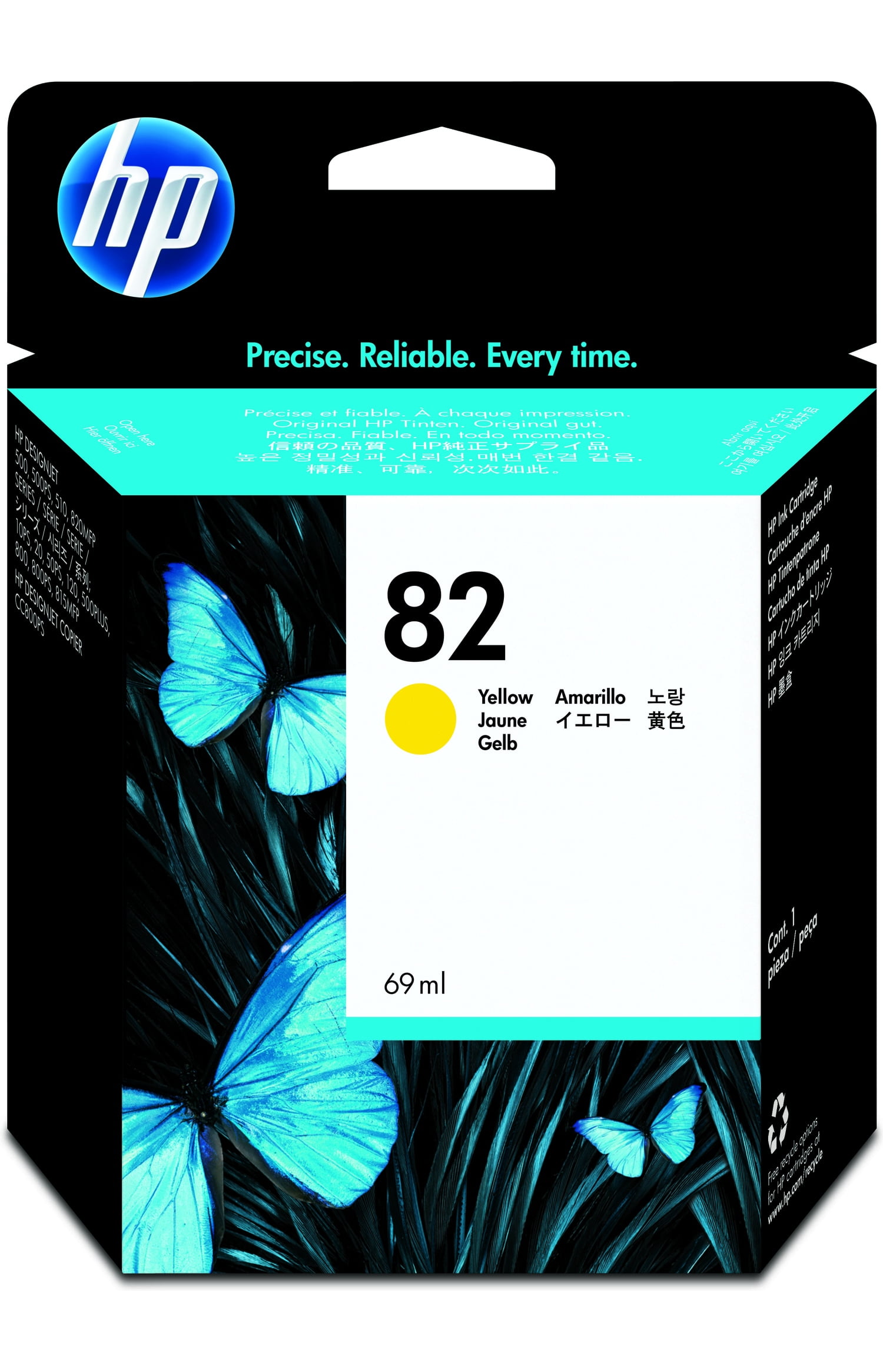HP 82 69-ml Yellow DesignJet Ink Cartridge, C4913A - Walmart.com
