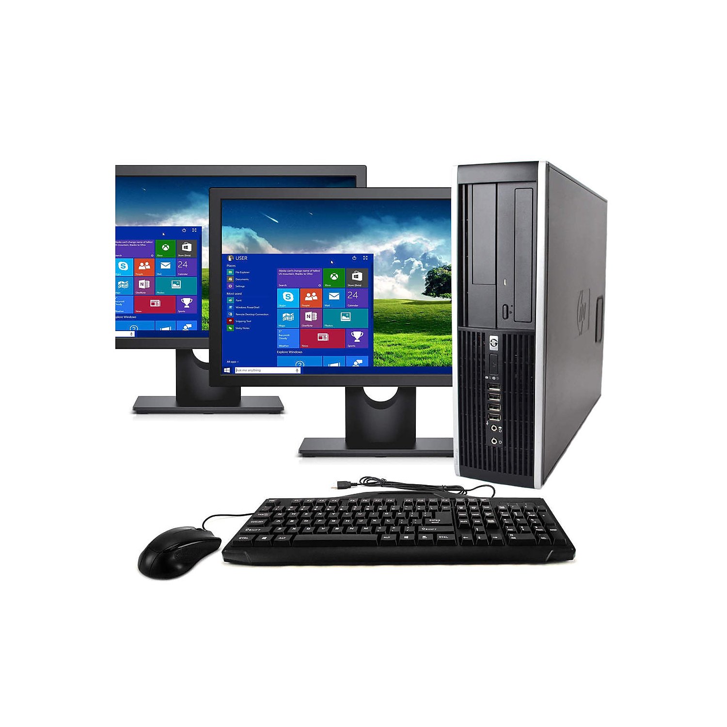 Pre-Owned HP 8300 Desktop Computer with Dual 19" Monitors Intel Core i5 ...