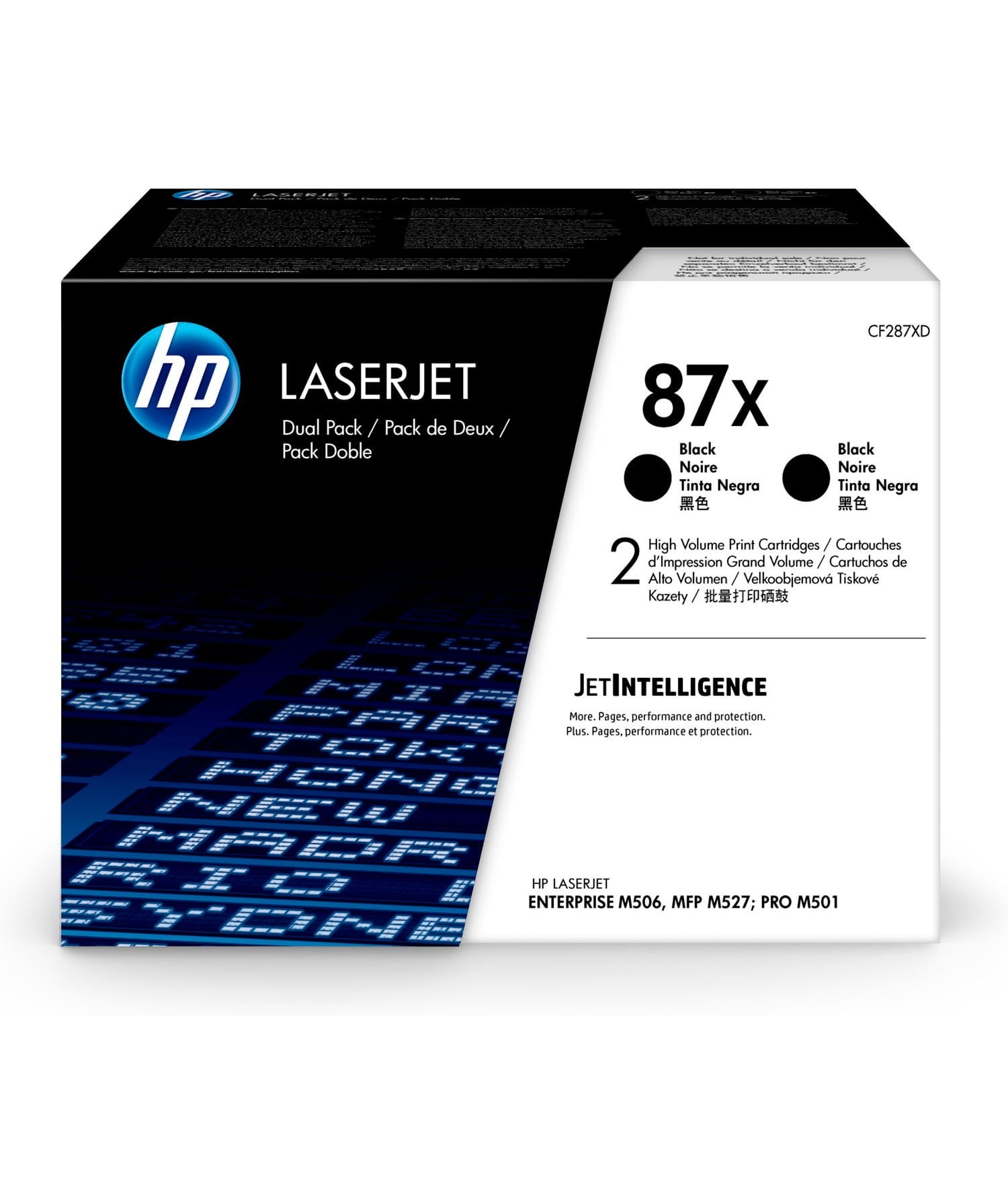 HP 87X High Yield Black Original LaserJet Toner Cartridges, 2-pack for ...