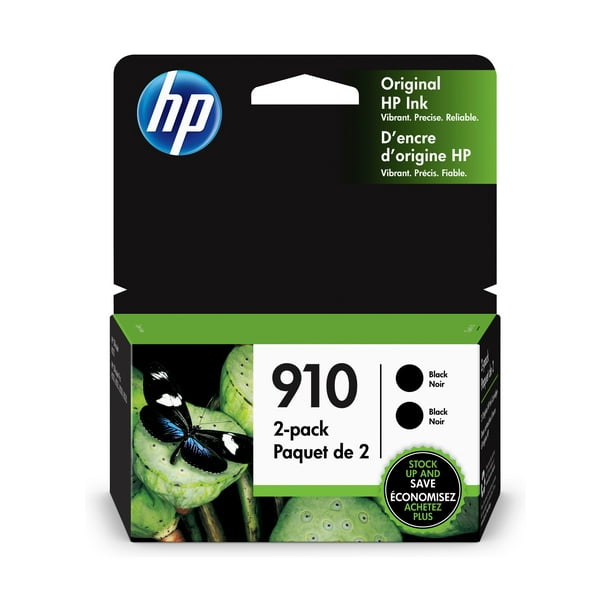 HP 910 Original Black Ink Cartridges 2-Pack, ~300 pages each ...
