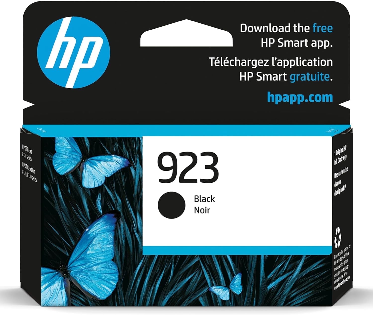 HP 923 Black Ink Cartridge | Works OfficeJet 8120 Series, OfficeJet Pro ...