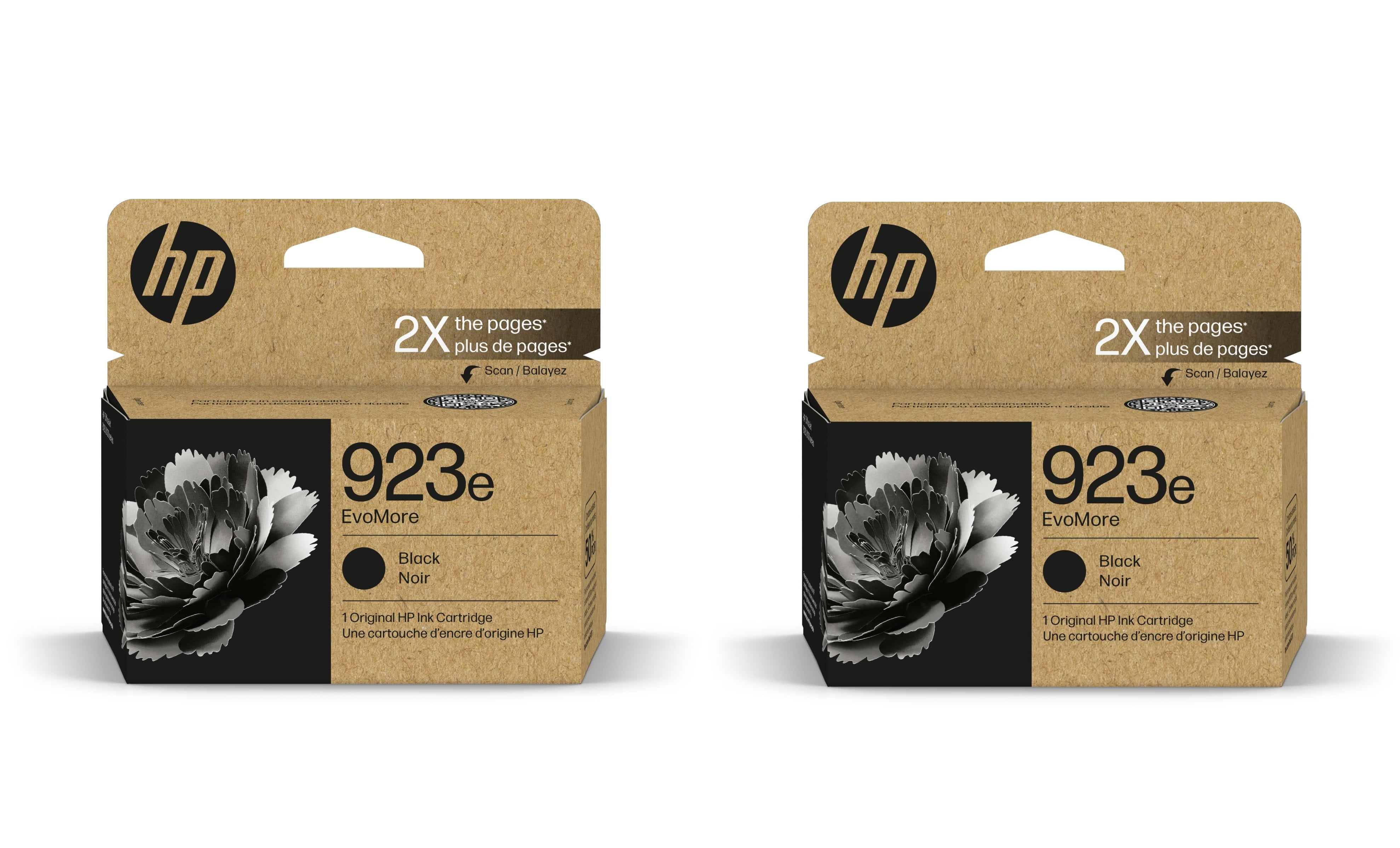 HP 923e 2-Pack EvoMore Black Original Ink Cartridges, 1,000 pages ...