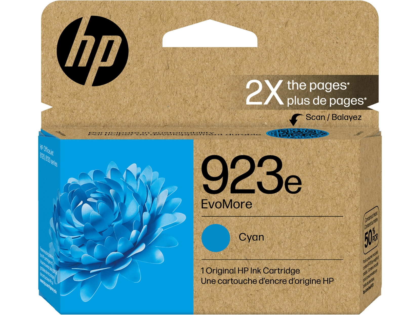 HP 923e EvoMore Cyan Ink Cartridge, 800 Pages, (4K0T4LN) - Walmart.com