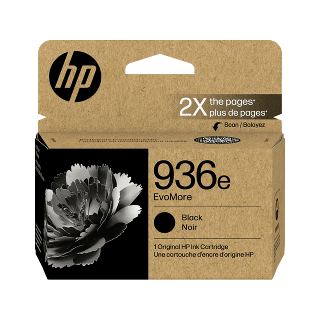 HP 936e EvoMore Black Original XL Ink Cartridge, 2,500 Pages, 4S6V6LN ...