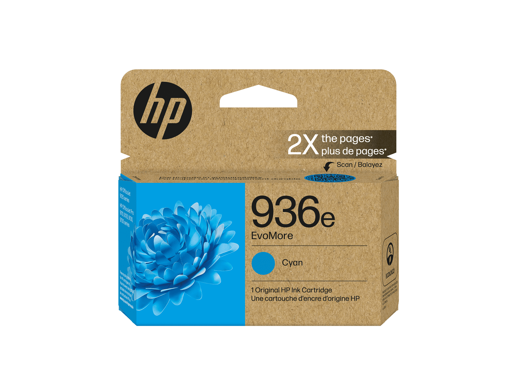 HP 936e EvoMore Original Ink Cartridge, Cyan, High-Yield, 1,650 pages ...