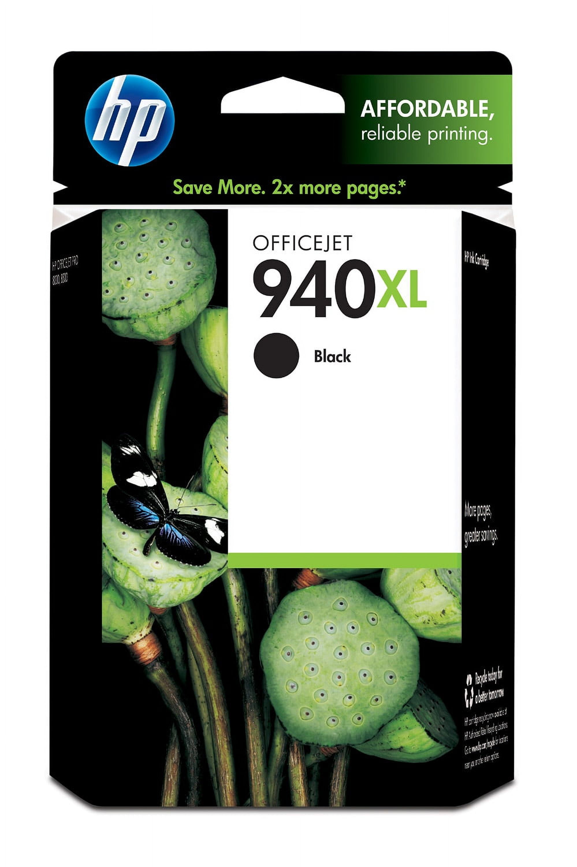 HP 940XL High Yield Black Original Ink Cartridge, ~2,200 pages, C4906AN ...