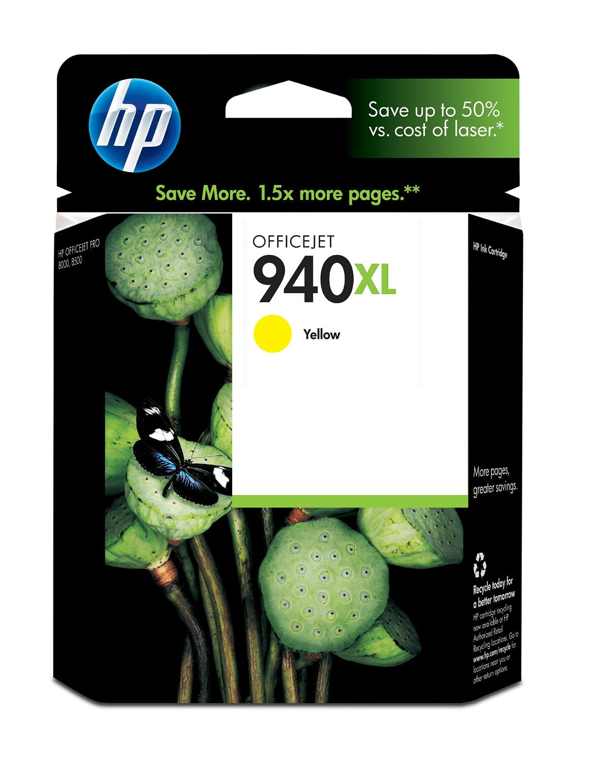 HP 940XL High Yield Original Ink Cartridge, Yellow, ~1,400 pages ...