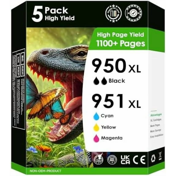 HP 950XL Compatible Printer Ink Value Pack. Works with Officejet PRO ...