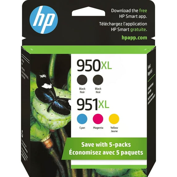 HP 950XL/951XL High Yield Ink Cartridge Combo Pack, Black/Cyan/Magenta ...